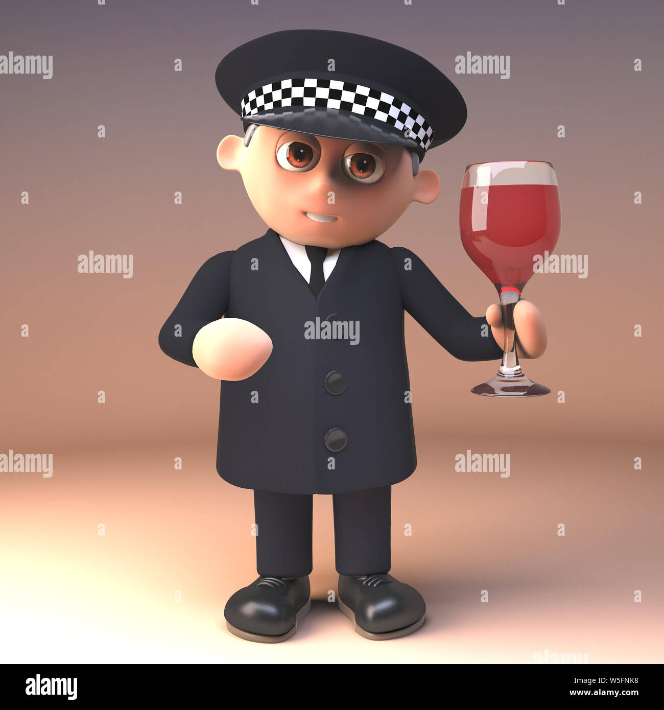 Concerned policeman police officer in 3d checking the alcohol limit, 3d ...
