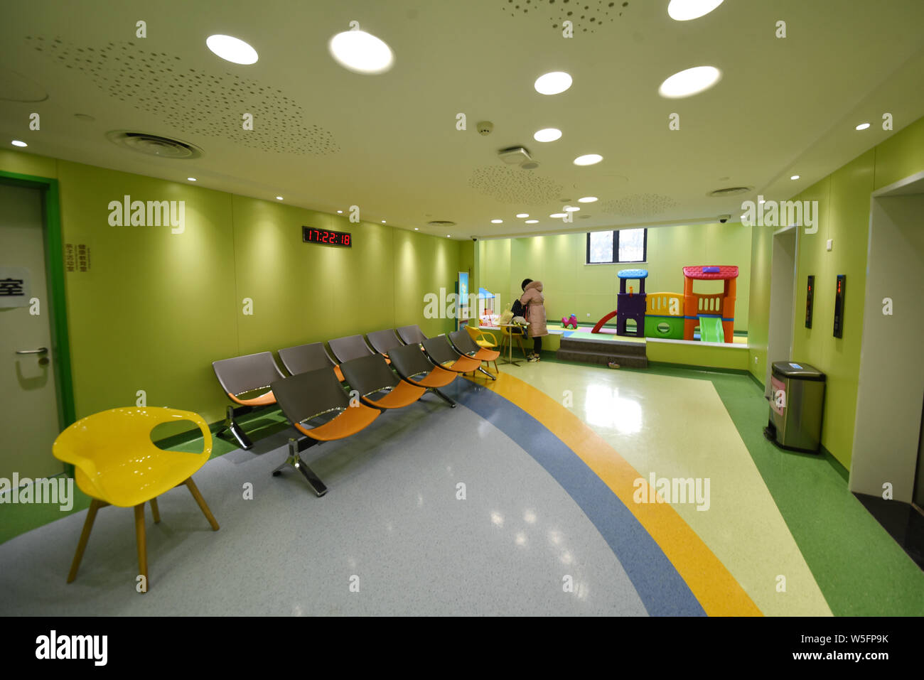 An interior view of the castle-shaped building at the Jiangsu Women and ...