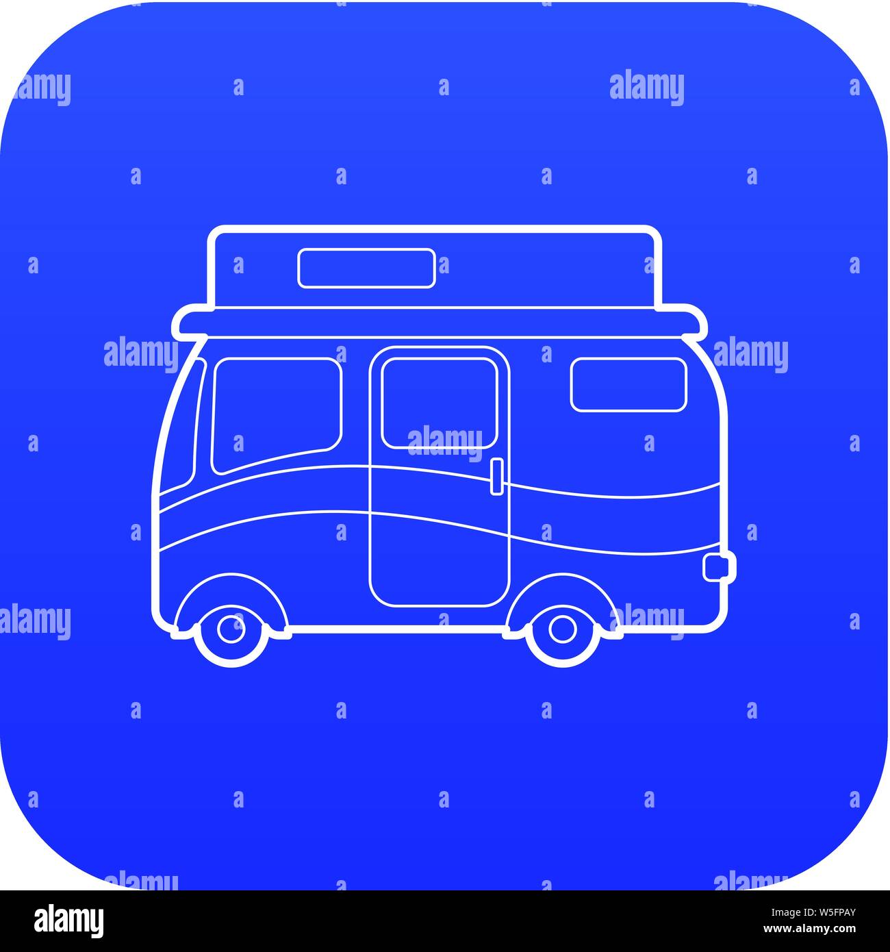 Traveling camper van icon blue vector Stock Vector Image & Art - Alamy