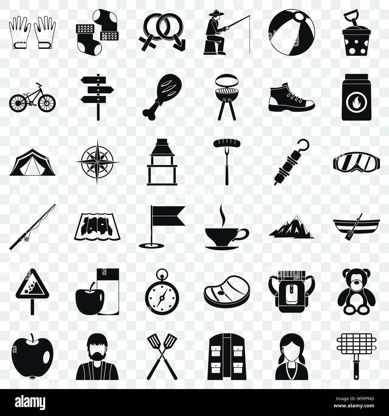 Hiking icons set, simple style Stock Vector Image & Art - Alamy