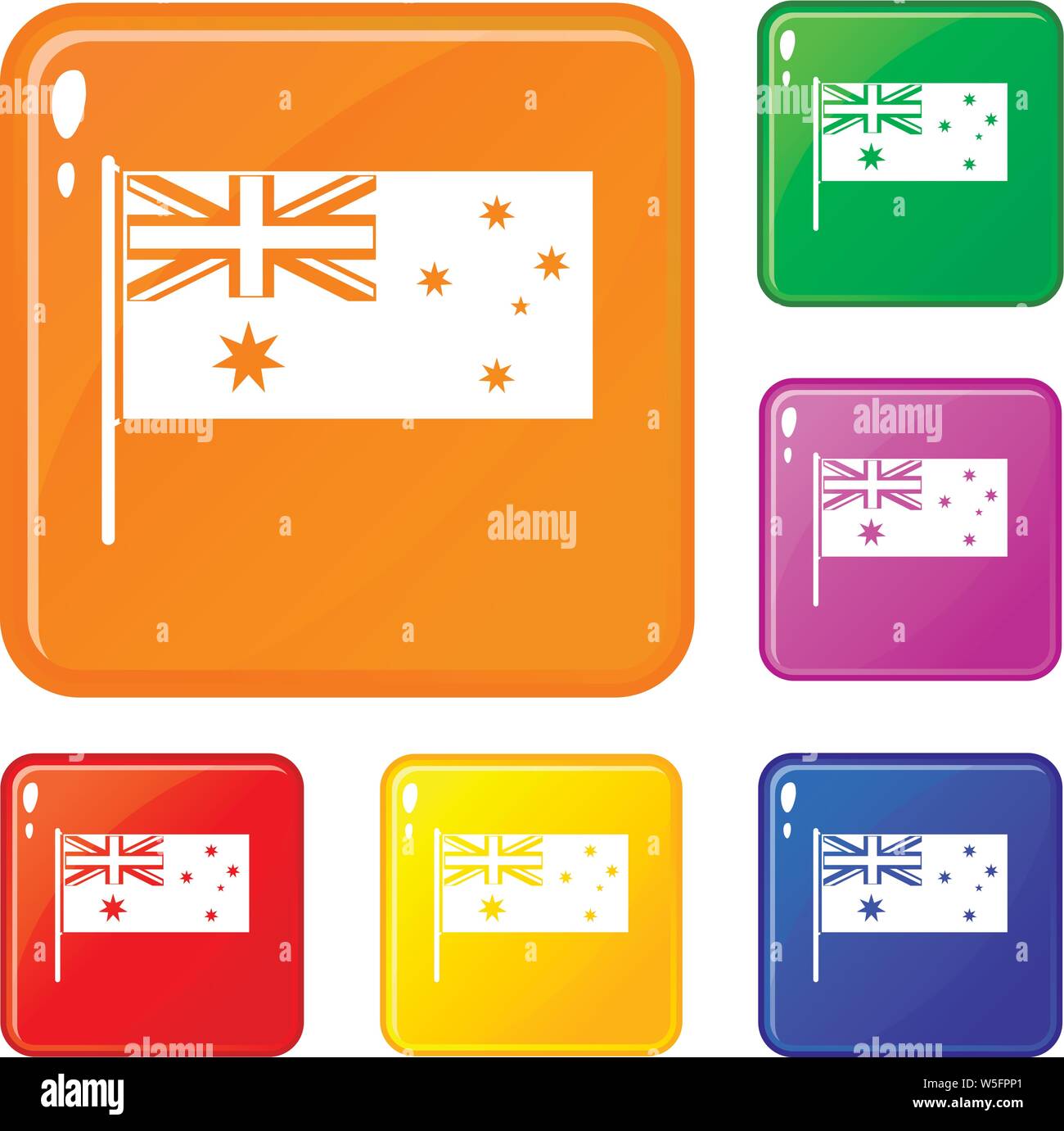 Australian flag icons set vector color Stock Vector Image & Art - Alamy