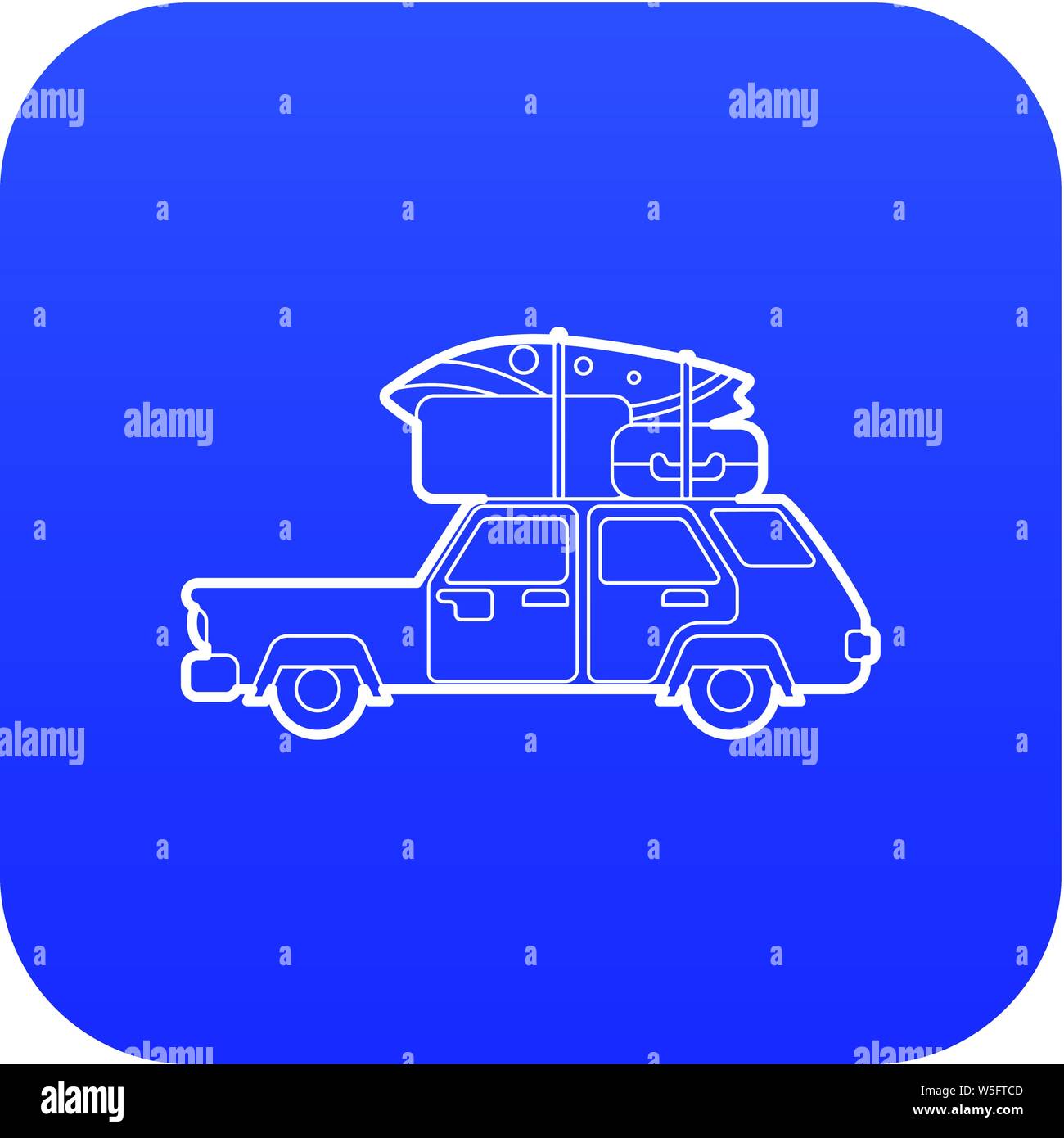 Hatchback car with cargo luggage icon blue vector Stock Vector Image ...