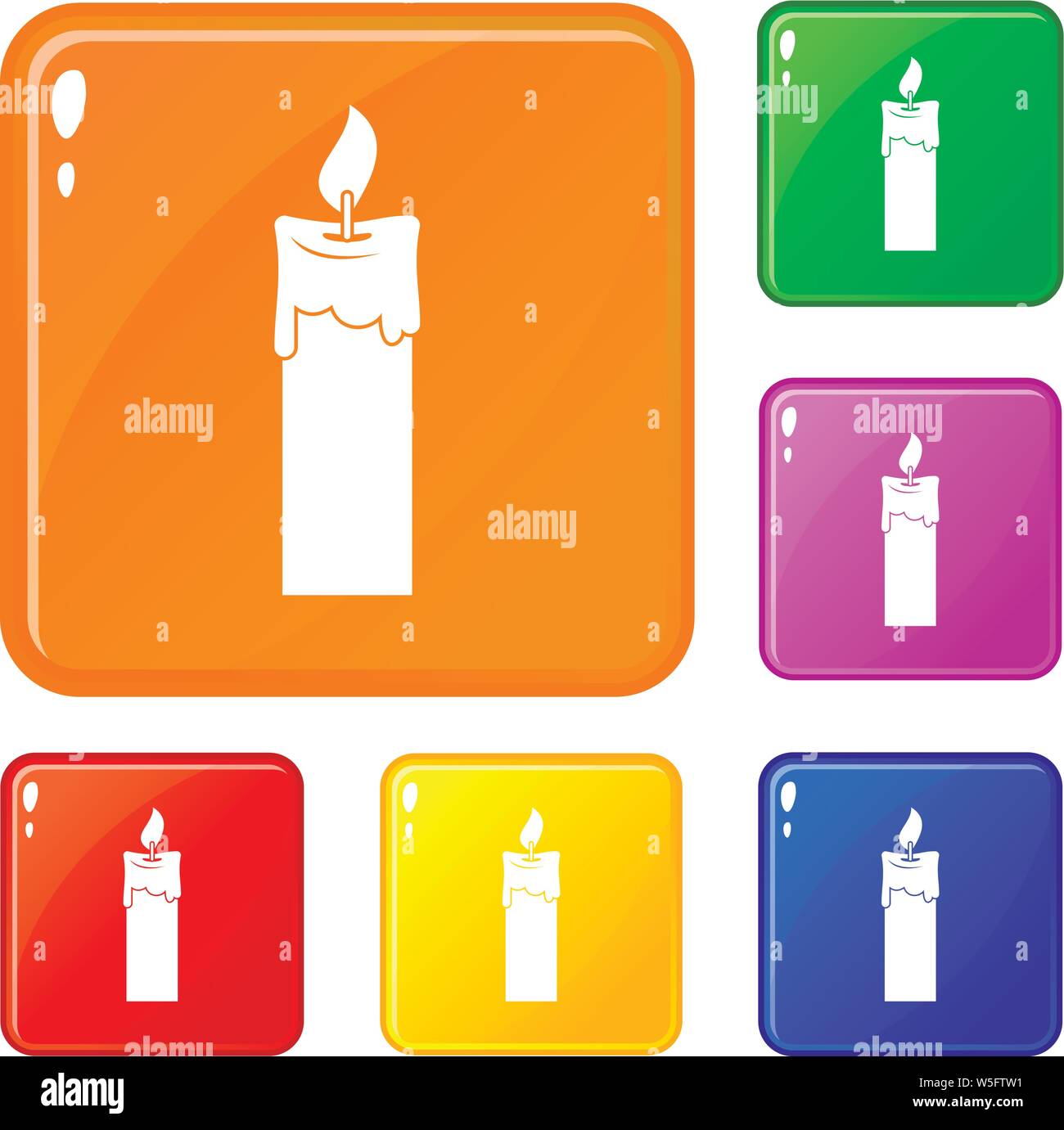 Candle icons set vector color Stock Vector Image & Art - Alamy