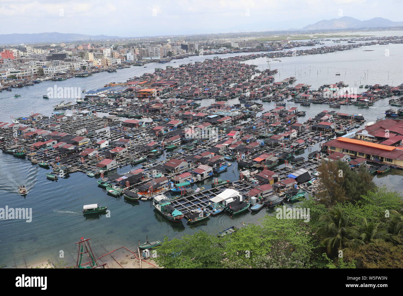 Aerial view of the Nanwan Monkey Island, a state-protected nature ...