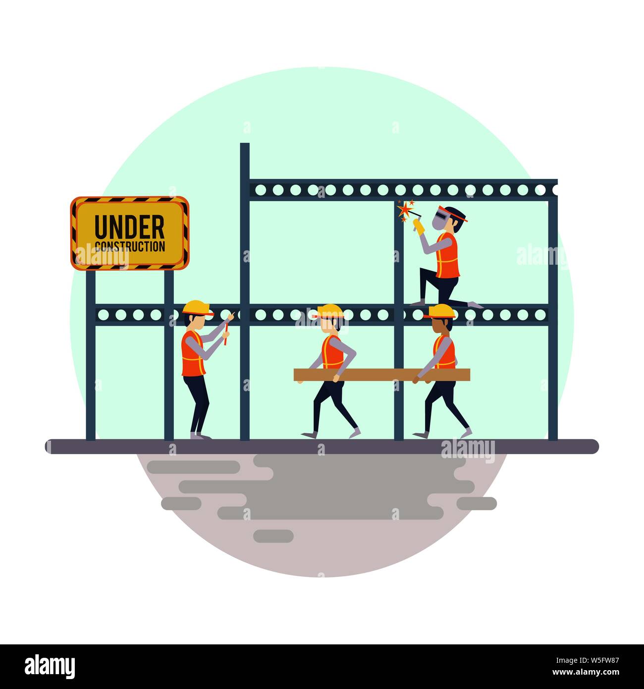 Tall building workers Cut Out Stock Images & Pictures - Alamy