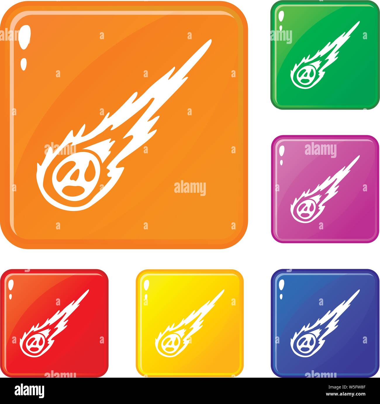 Meteorite icons set vector color Stock Vector Image & Art - Alamy