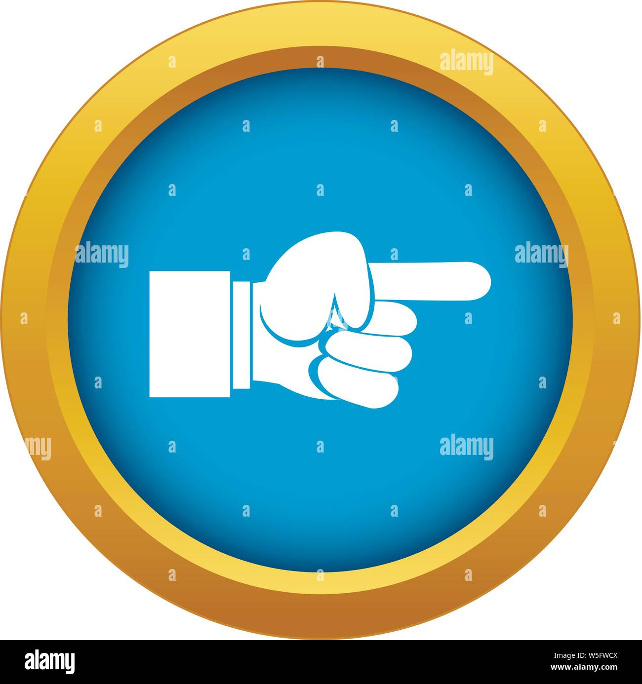 Pointing hand gesture icon blue vector isolated Stock Vector Image ...