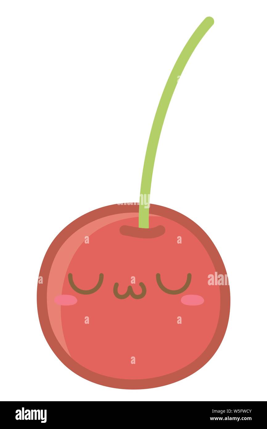 Cherry cartoon design, Kawaii expression cute character funny and ...
