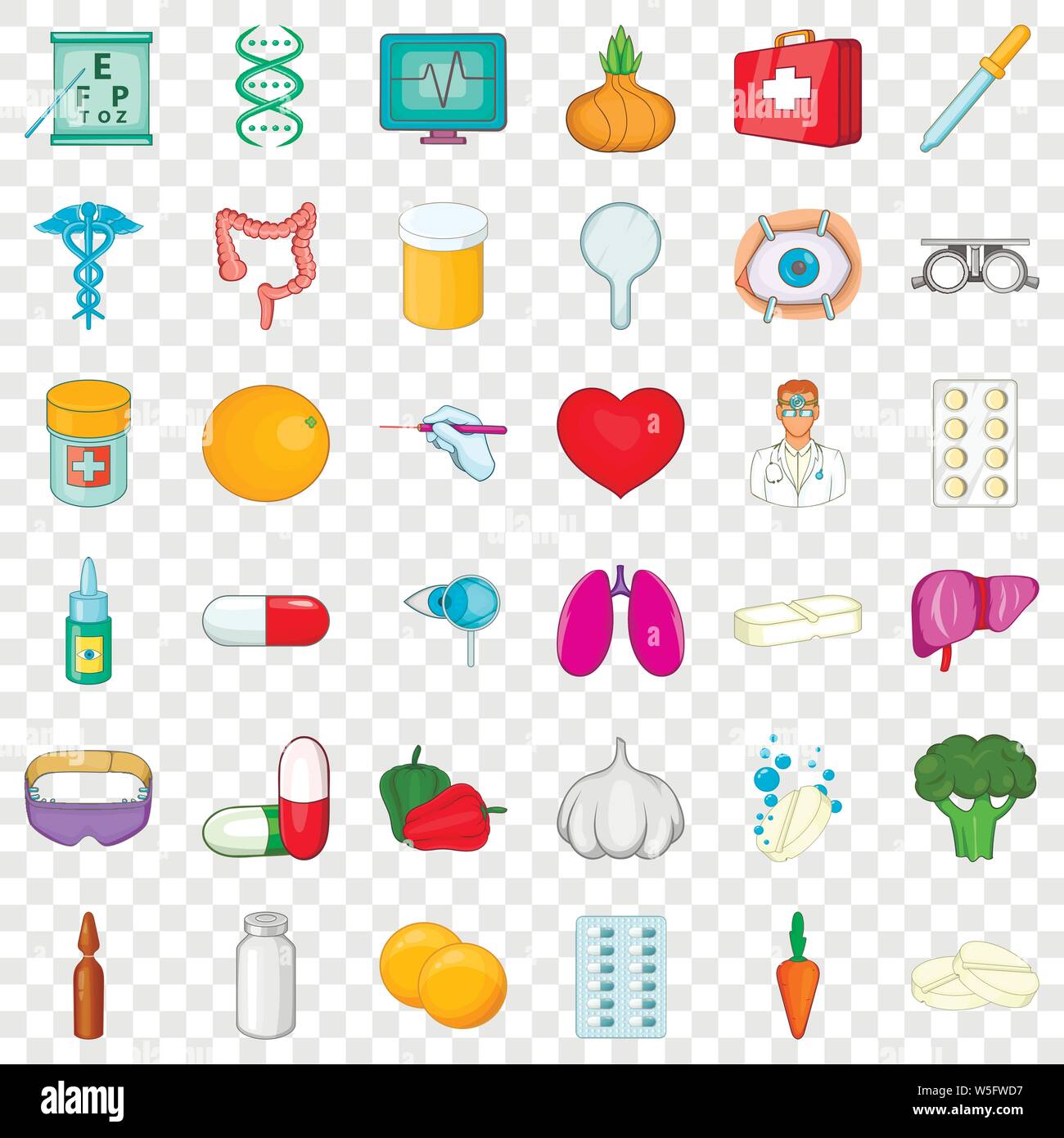 Human health icons set, cartoon style Stock Vector Image & Art - Alamy