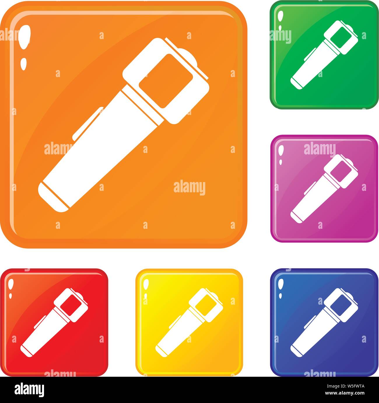 Hand flashlight icons set vector color Stock Vector Image & Art - Alamy
