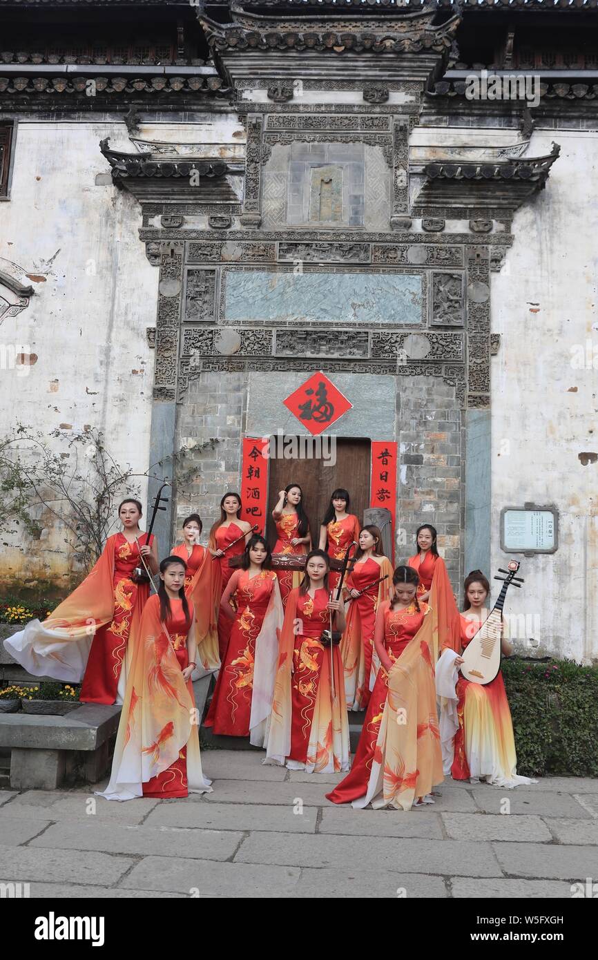 All female Chinese musical group Twelve Girls Band performs during an ...
