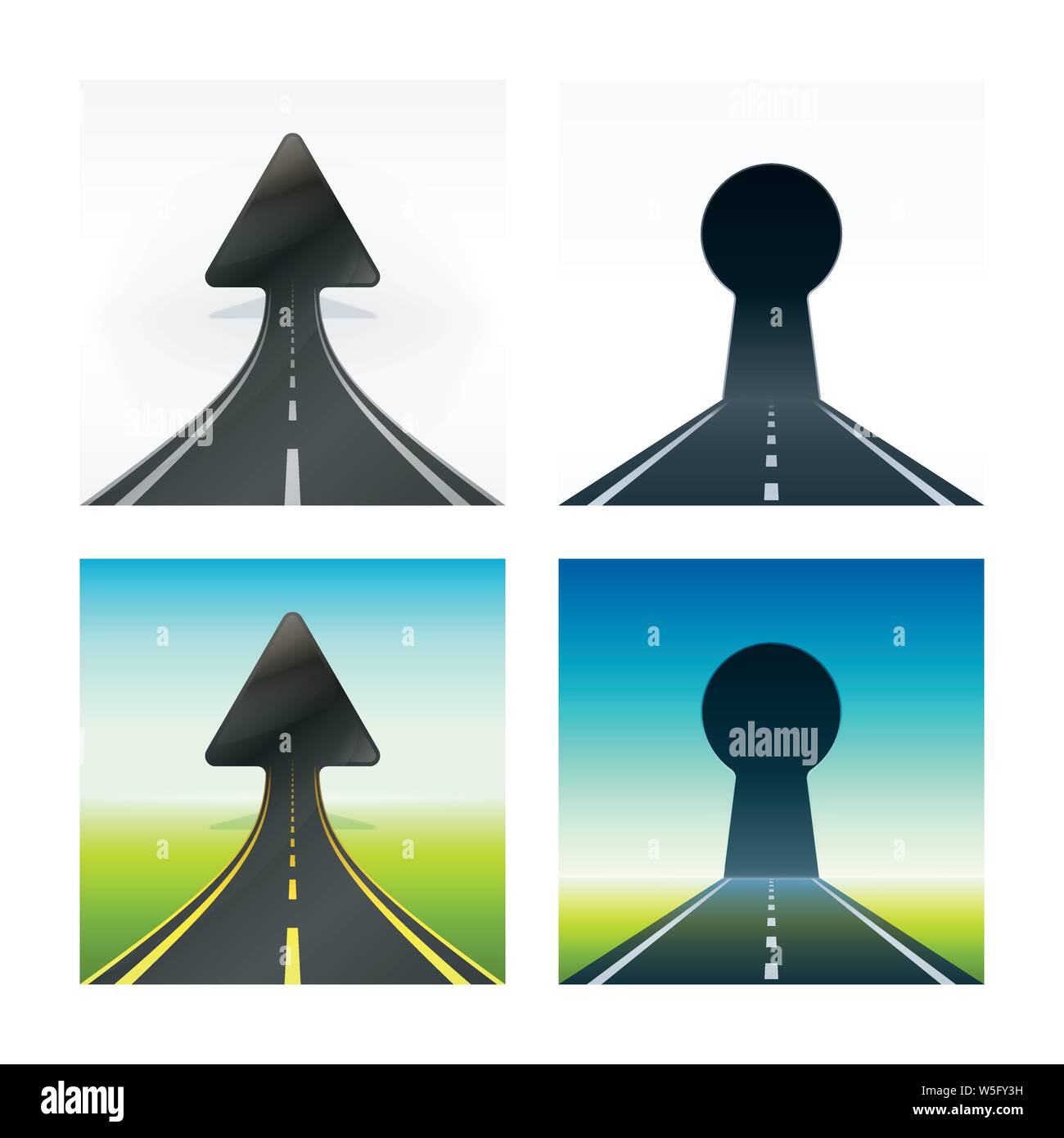Road leading tunnel Stock Vector Images - Alamy