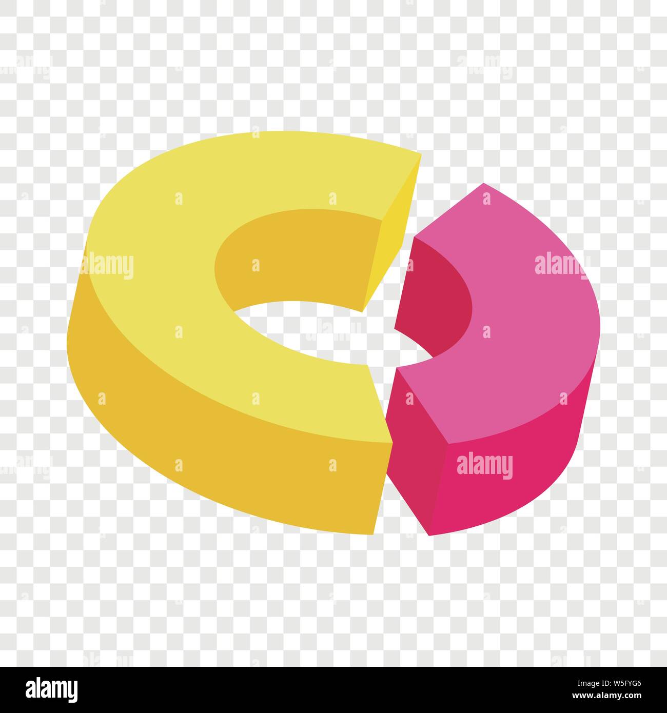 Circle divided into two parts icon, cartoon style Stock Vector Image ...