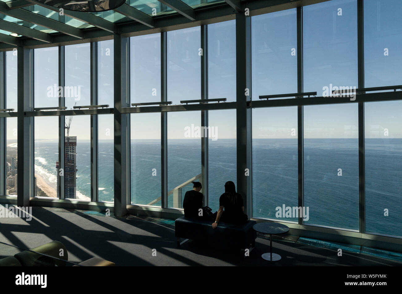 Visitors admiring the views in the observation platform of the Q1 ...