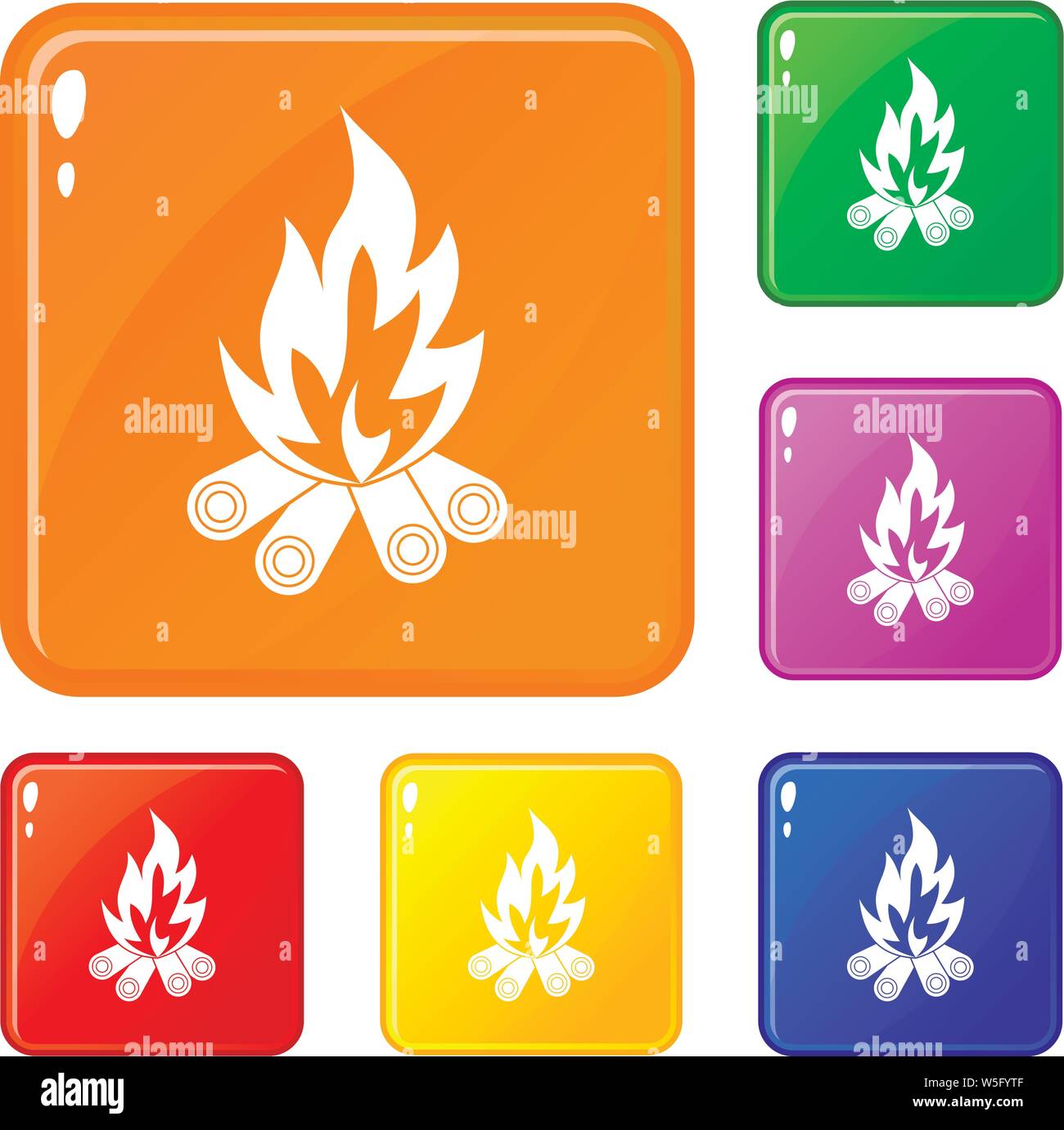 Bonfire icons set vector color Stock Vector Image & Art - Alamy