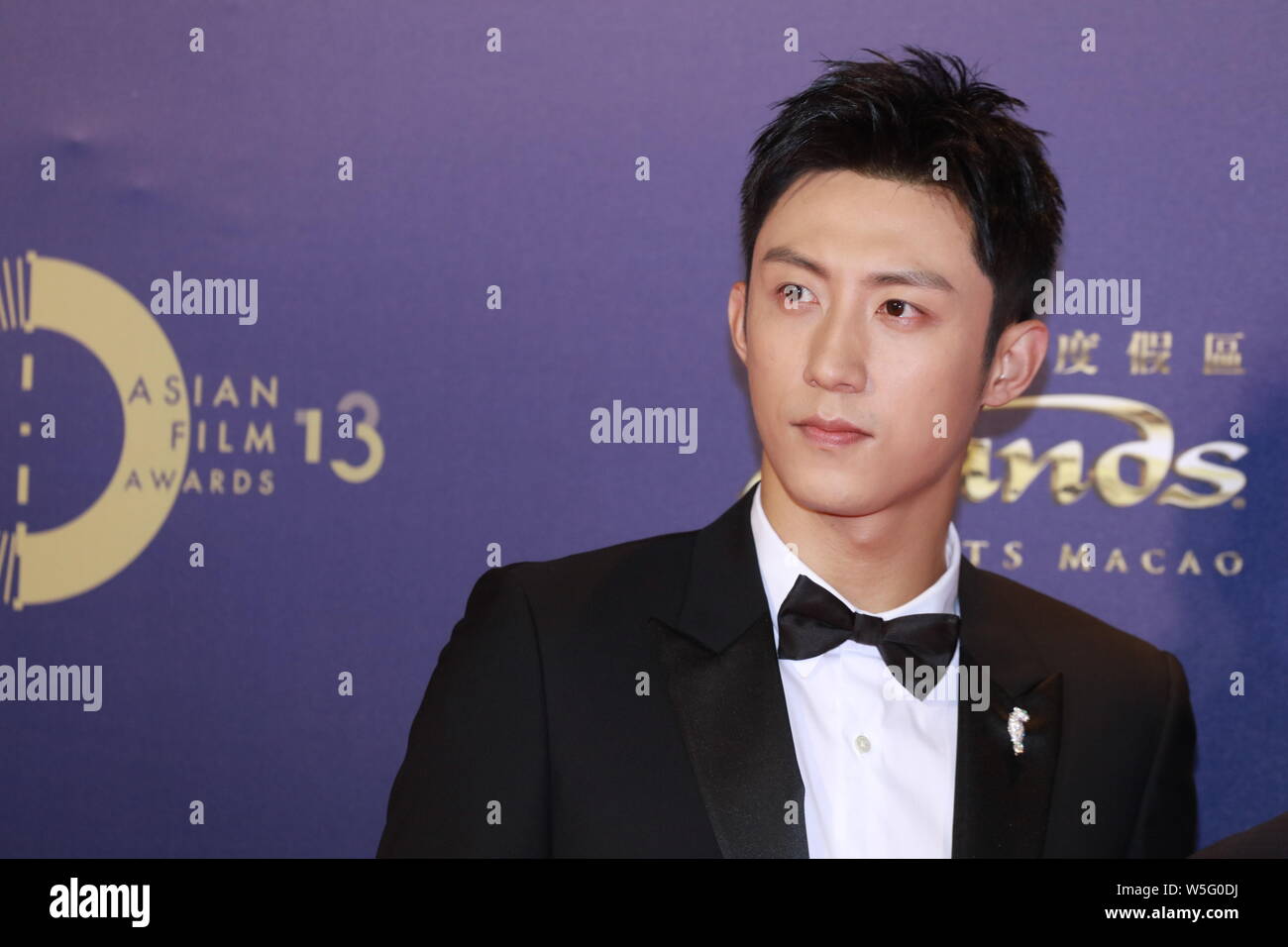 Chinese actor Huang Jingyu arrives on the red carpet for the 13th Asian ...