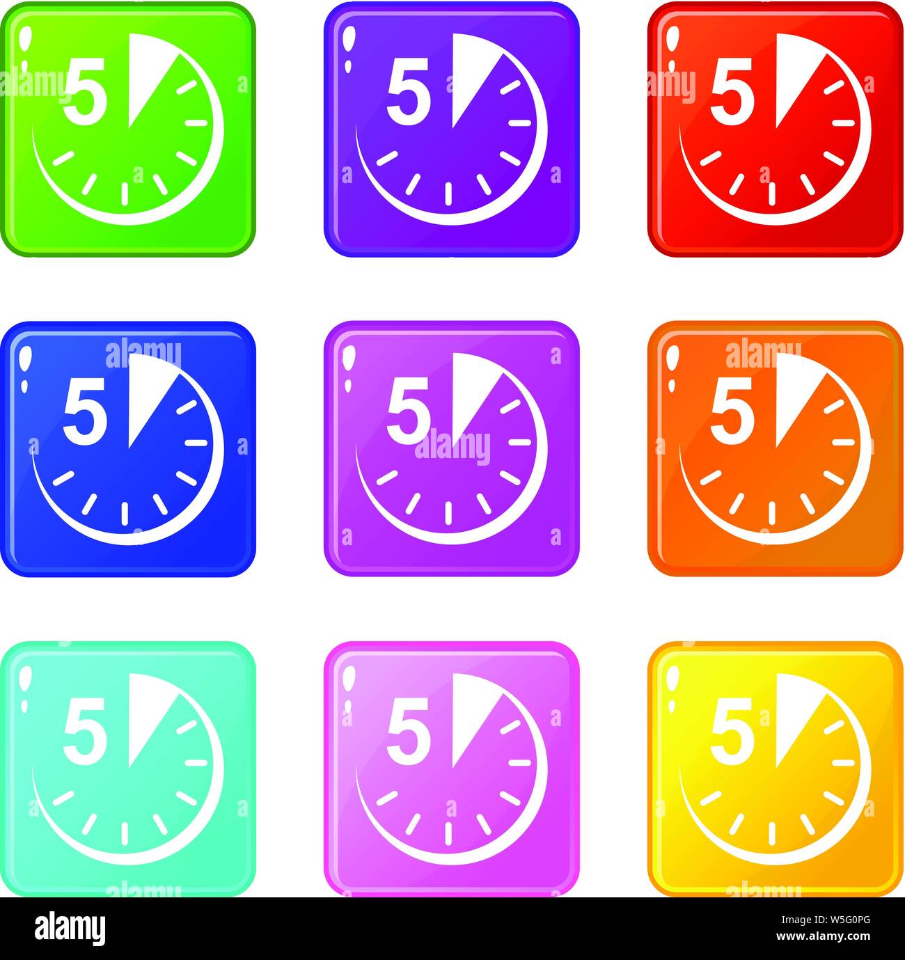 Five minutes stopwatch Stock Vector Images - Alamy