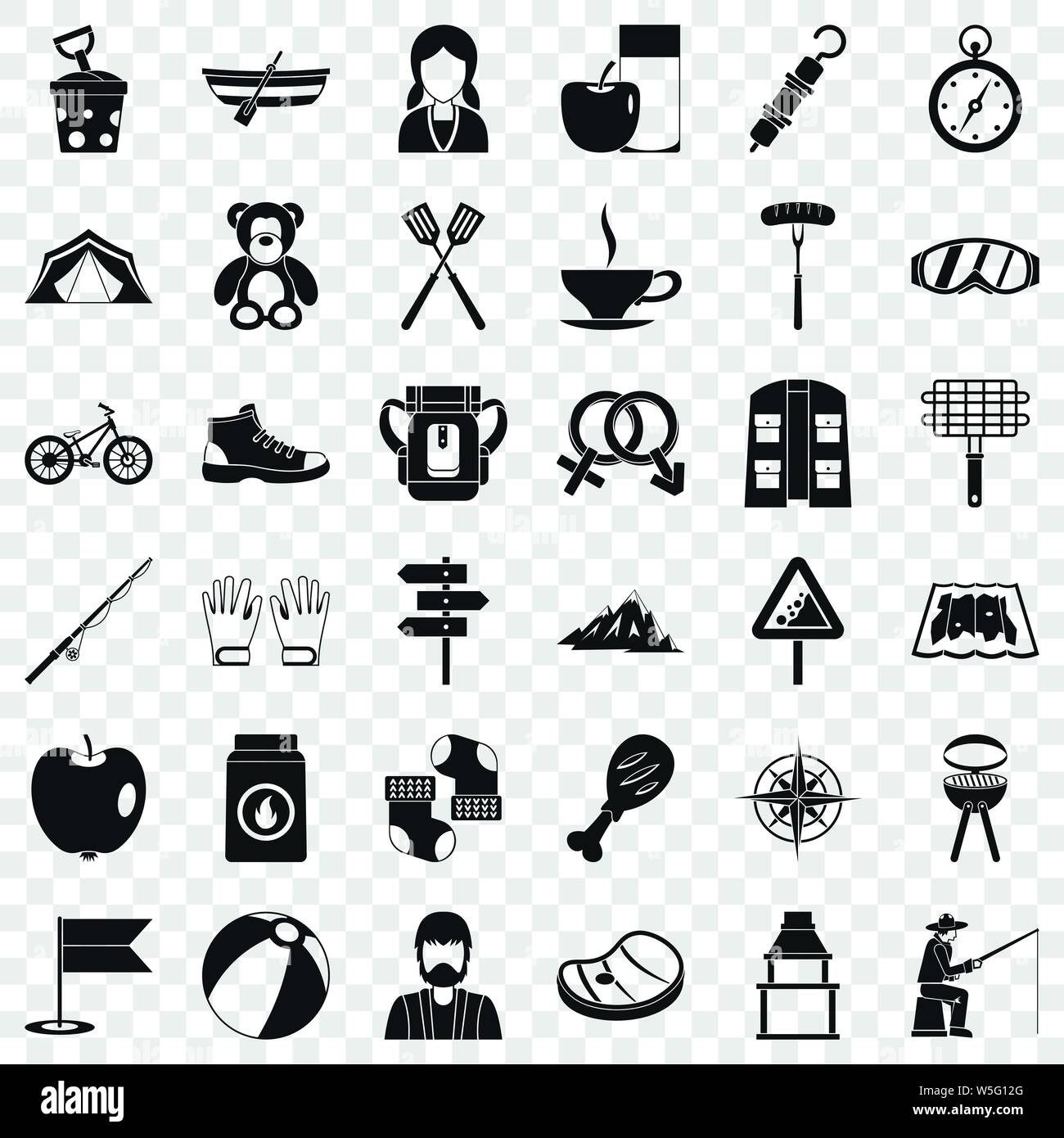 Walking icons set, simple style Stock Vector Image & Art - Alamy