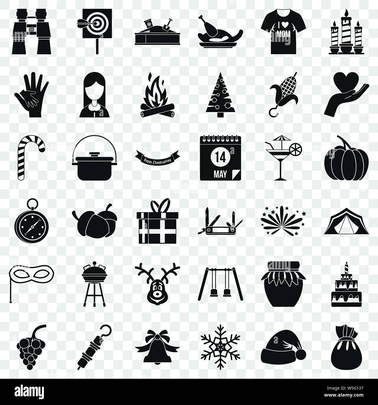 Holiday icons set, simple style Stock Vector Image & Art - Alamy