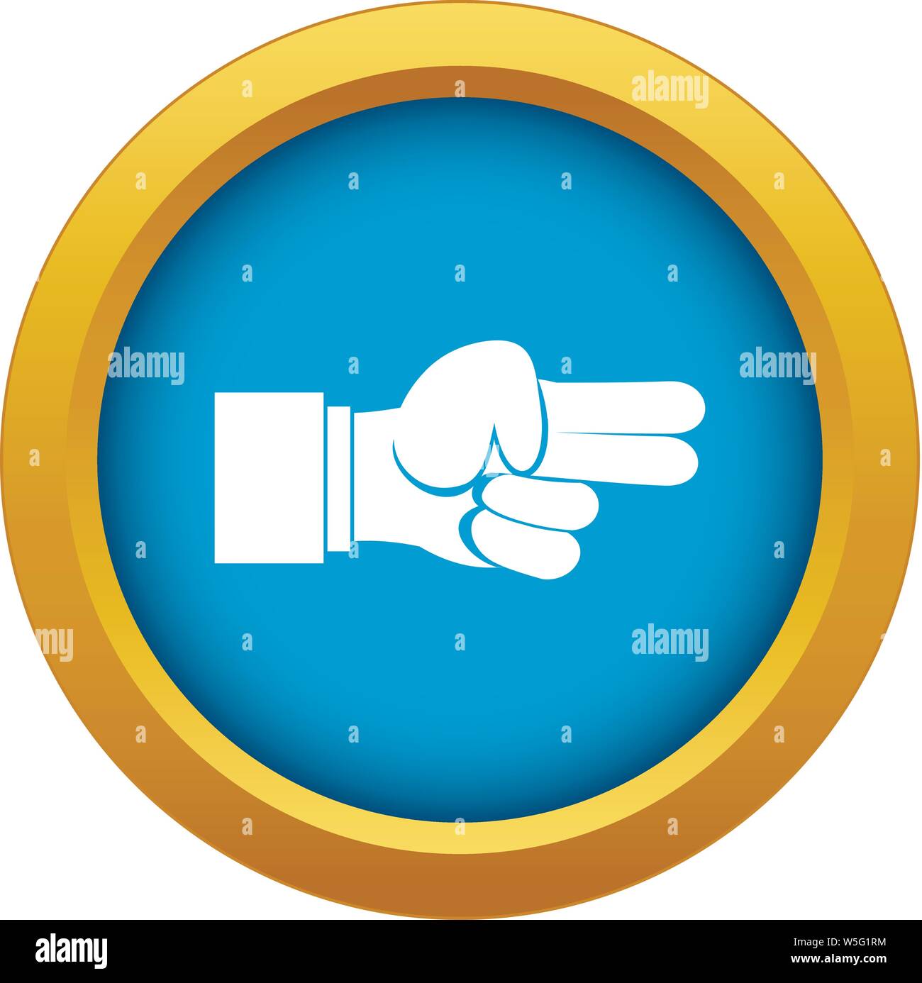 Hand showing two fingers icon blue vector isolated Stock Vector Image ...