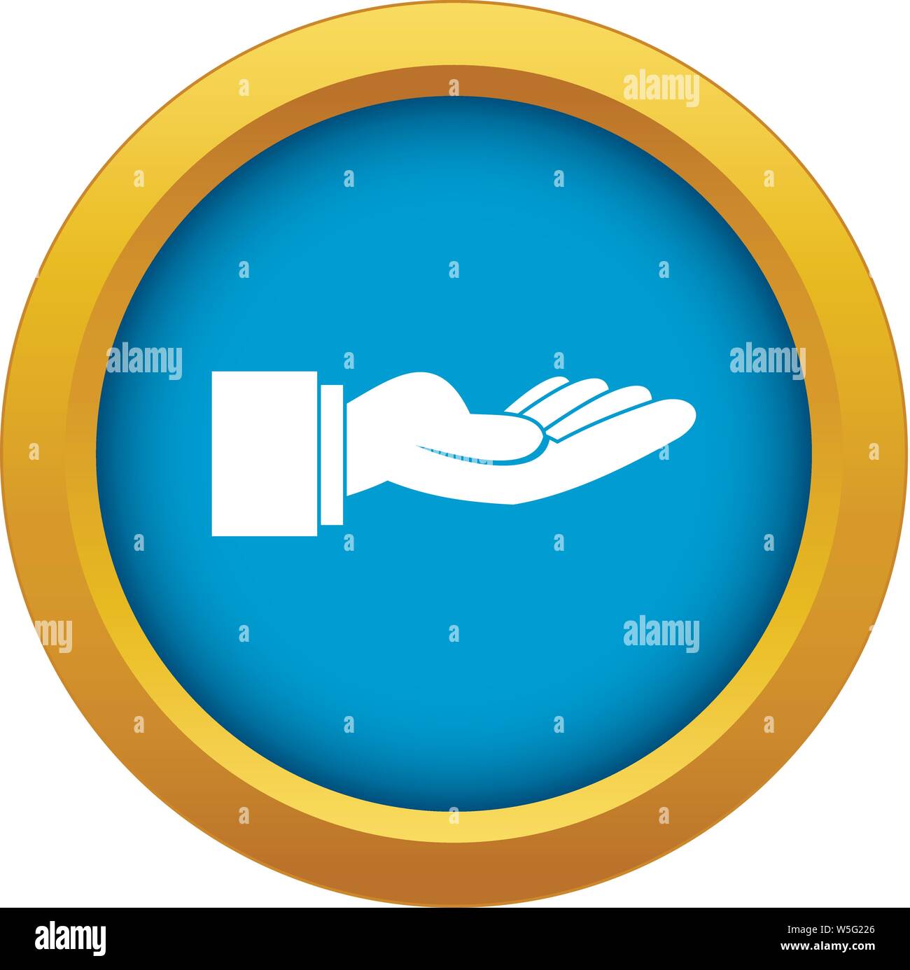 Outstretched hand gesture icon blue vector isolated Stock Vector Image ...