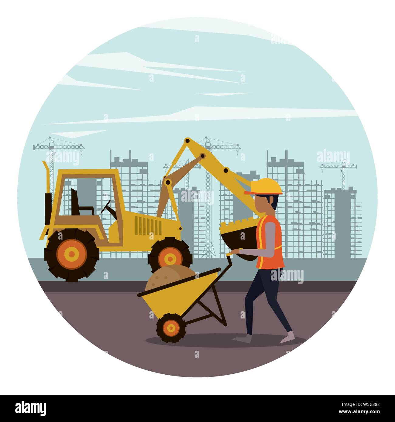 Steel frame building under construction Stock Vector Images - Alamy