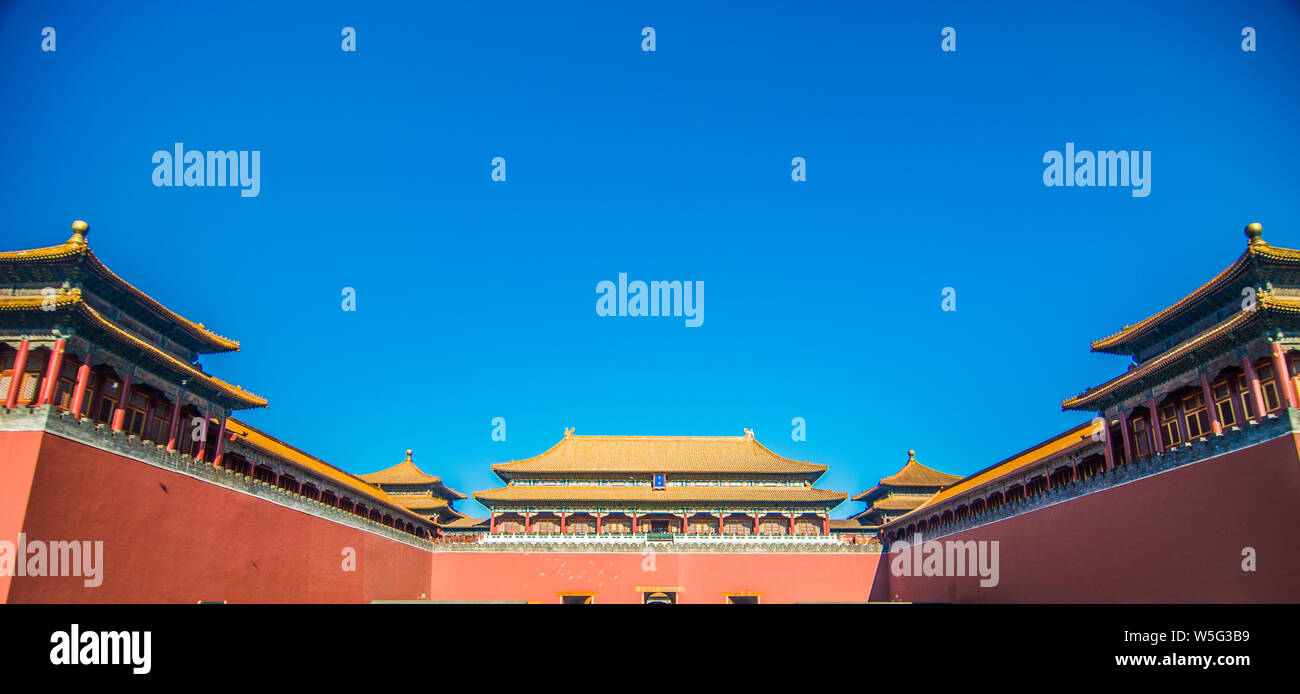 A view of the Palace Museum, also known as the Forbidden City, in ...