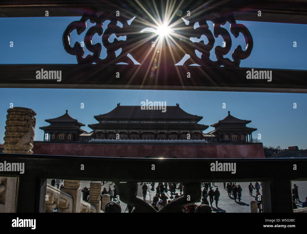 A view of the Palace Museum, also known as the Forbidden City, in ...