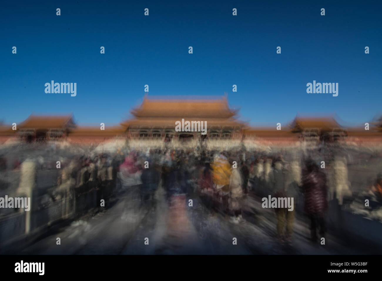 A view of the Palace Museum, also known as the Forbidden City, in ...