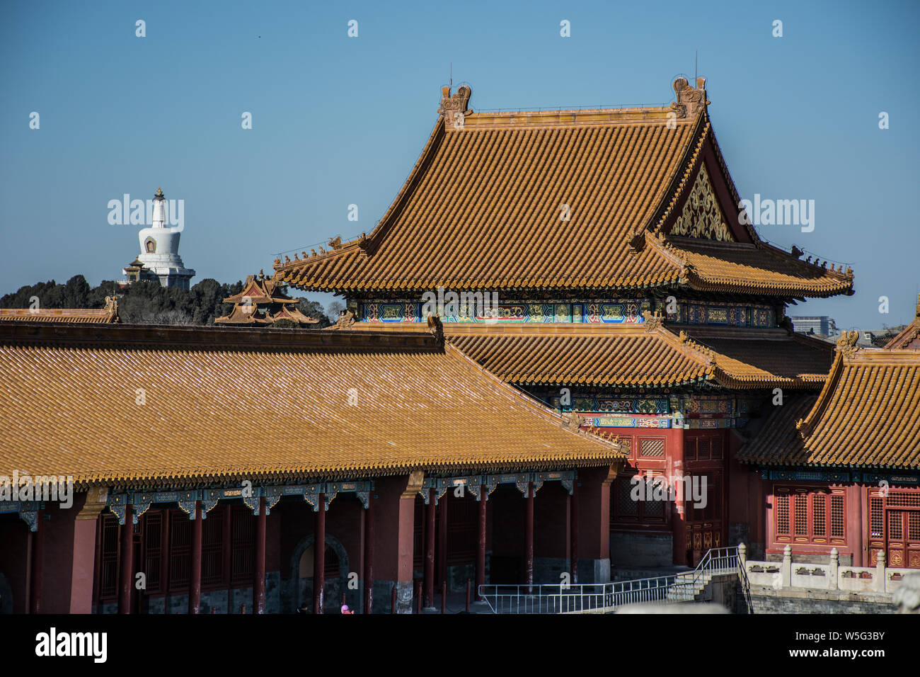 A view of the Palace Museum, also known as the Forbidden City, in ...