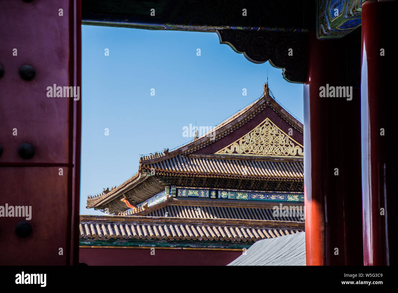 A view of the Palace Museum, also known as the Forbidden City, in ...