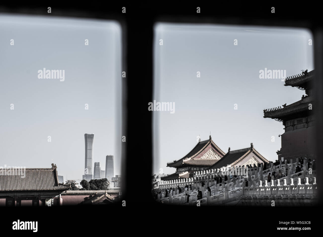 A view of the Palace Museum, also known as the Forbidden City, in ...