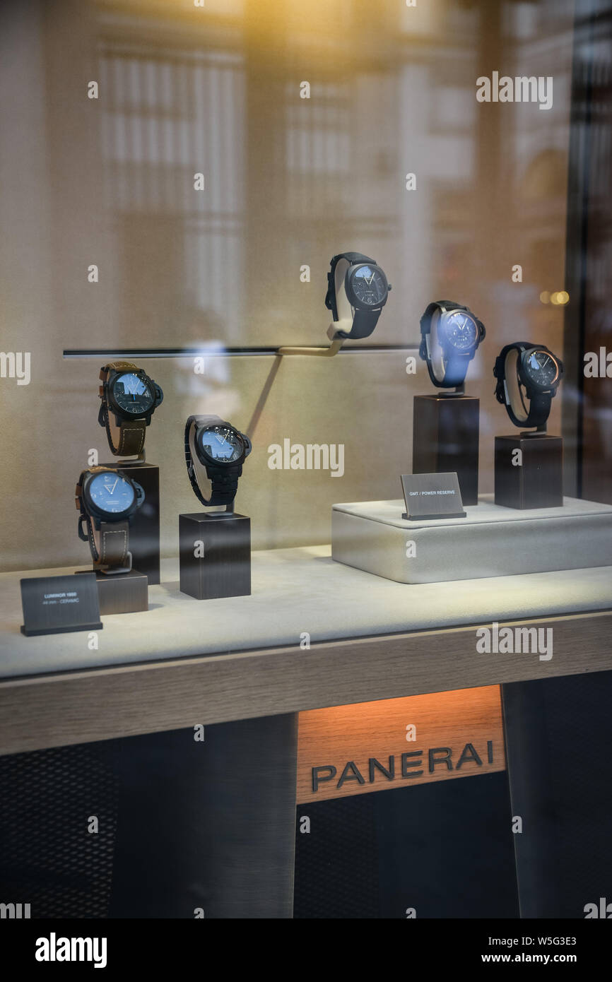 Milan, Italy - September 21, 2018: Panerai store in Milan ...