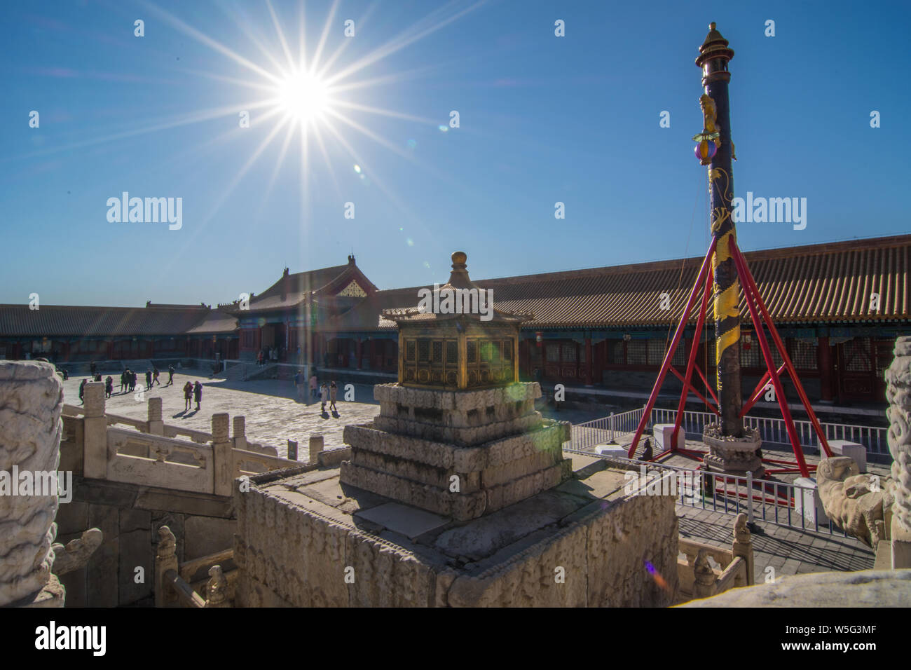 A view of the Palace Museum, also known as the Forbidden City, in ...