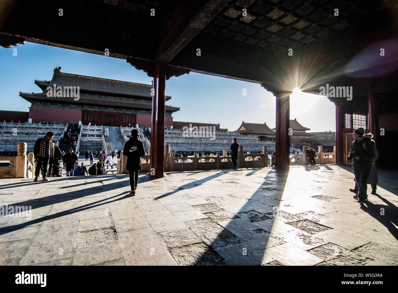 A view of the Palace Museum, also known as the Forbidden City, in ...