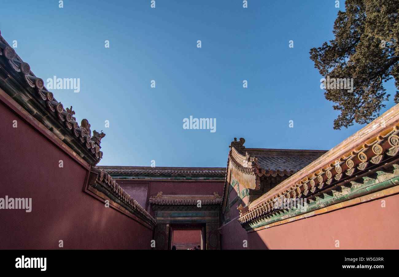 A view of the Palace Museum, also known as the Forbidden City, in ...