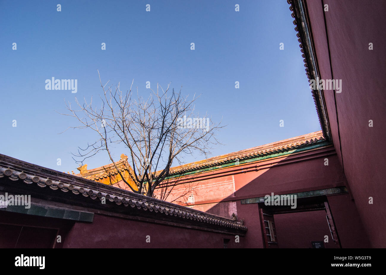 A view of the Palace Museum, also known as the Forbidden City, in ...