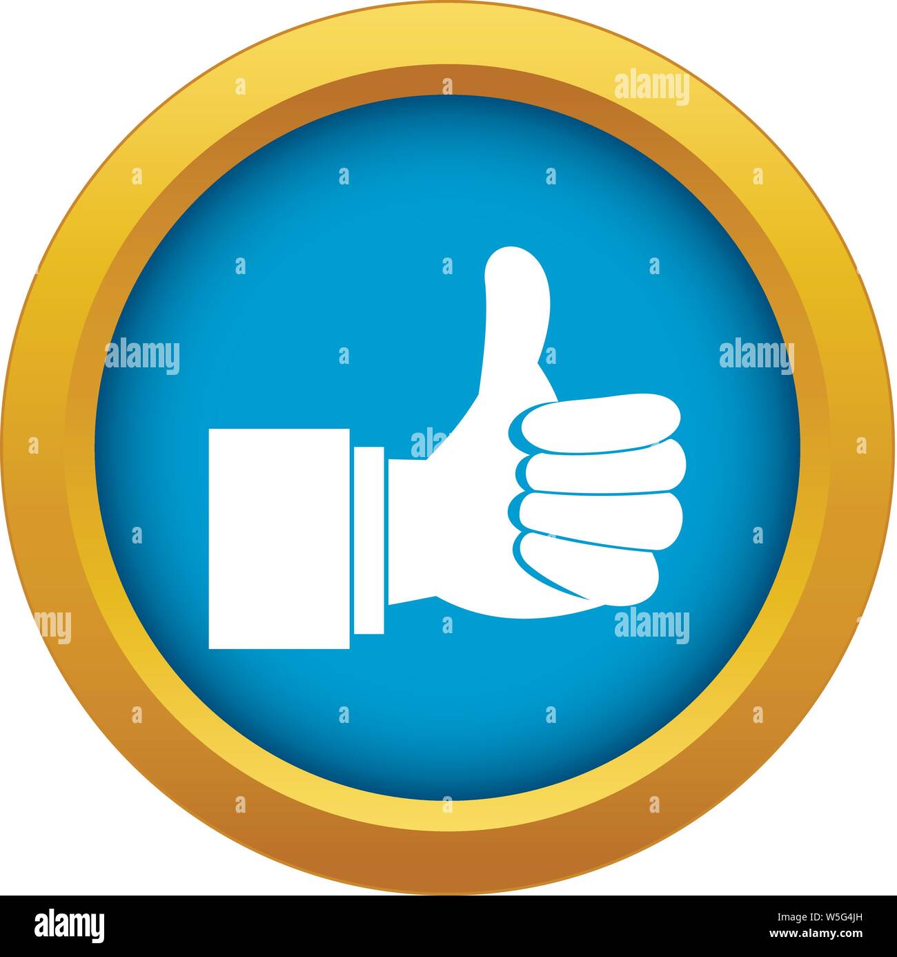 Thumb up gesture icon blue vector isolated Stock Vector Image & Art - Alamy