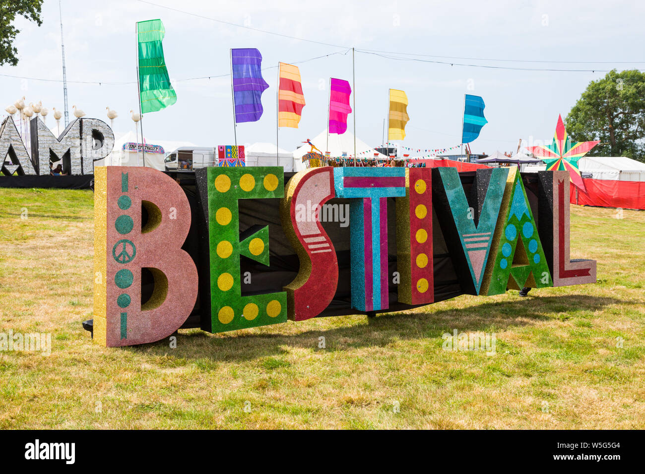 Bestival sign, Camp Bestival festival, Dorset UK Stock Photo - Alamy