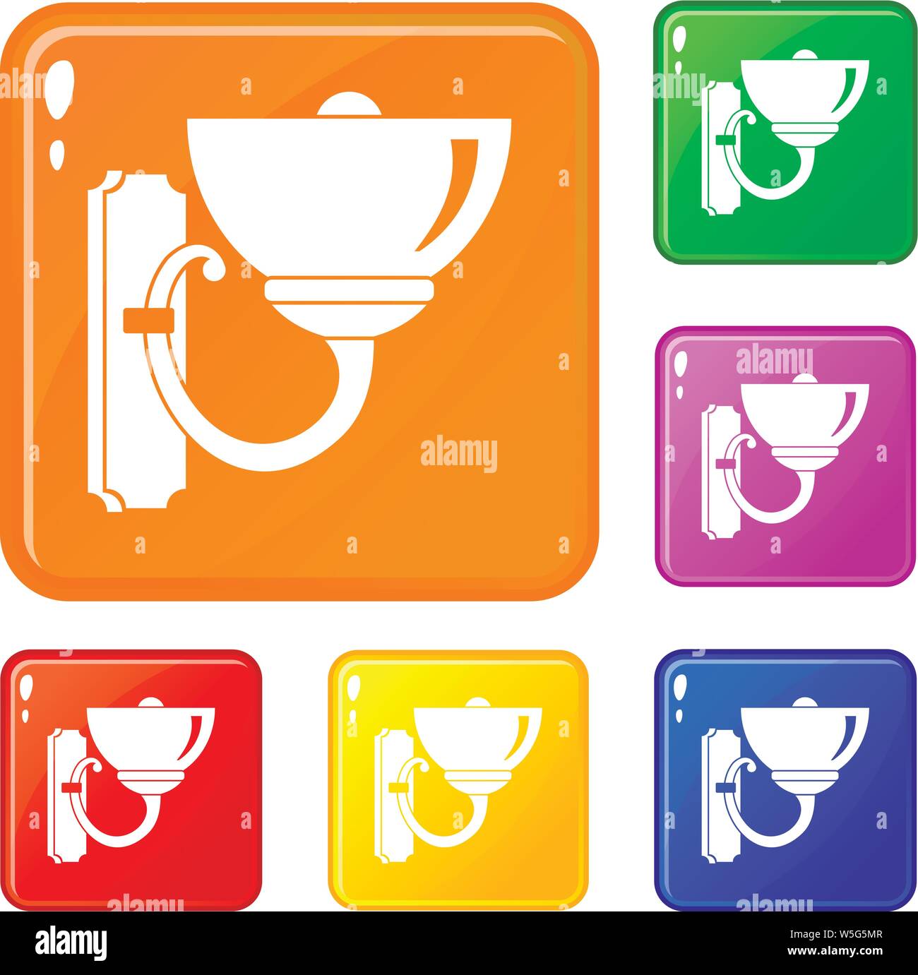 Wall lamp icons set vector color Stock Vector Image & Art - Alamy