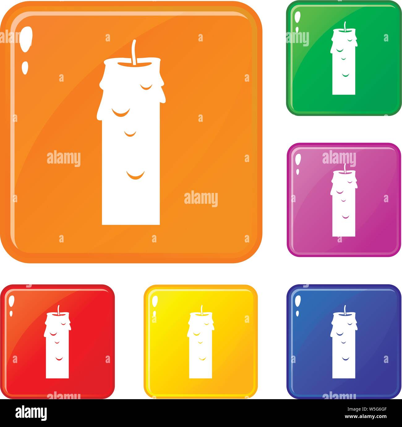 Paraffin candle icons set vector color Stock Vector Image & Art - Alamy