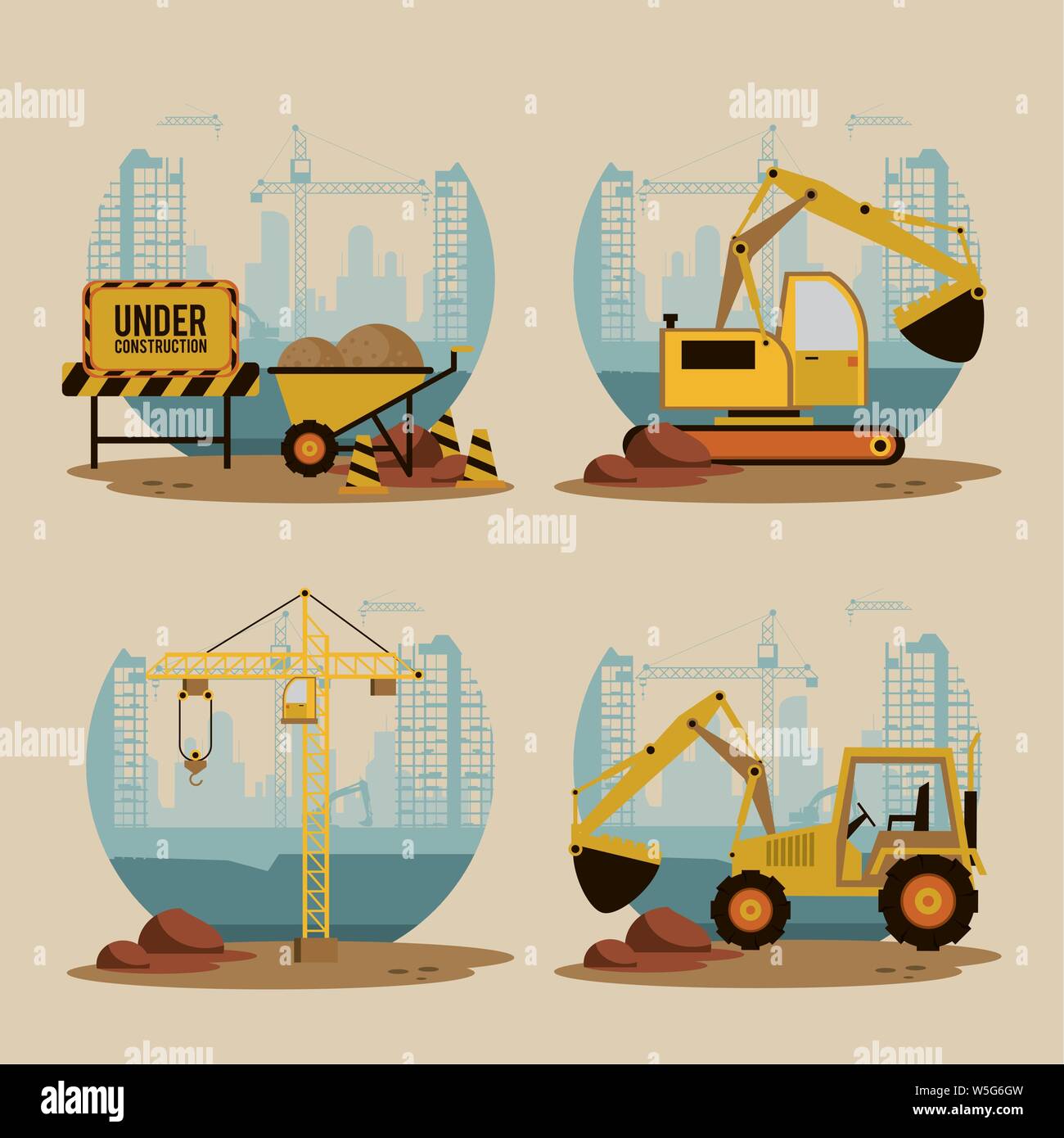 Set of under construction icons Stock Vector Image & Art - Alamy