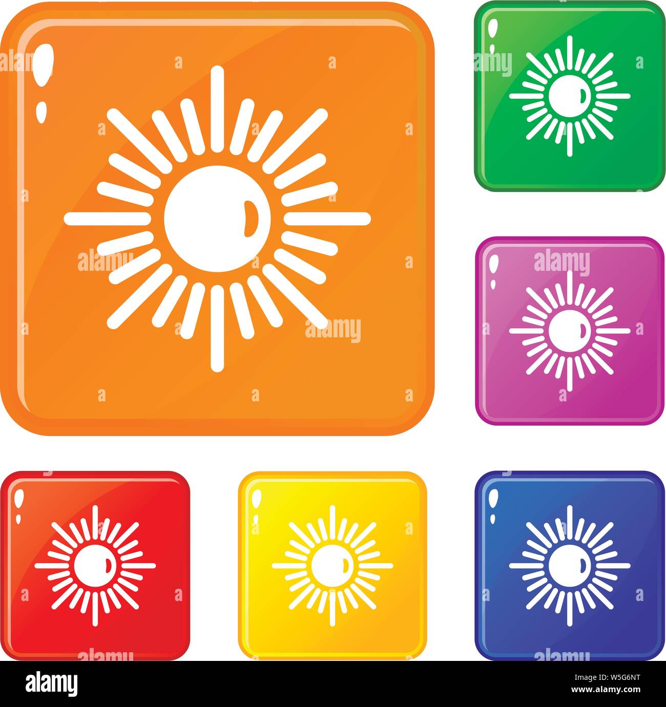Sun icons set vector color Stock Vector Image & Art - Alamy