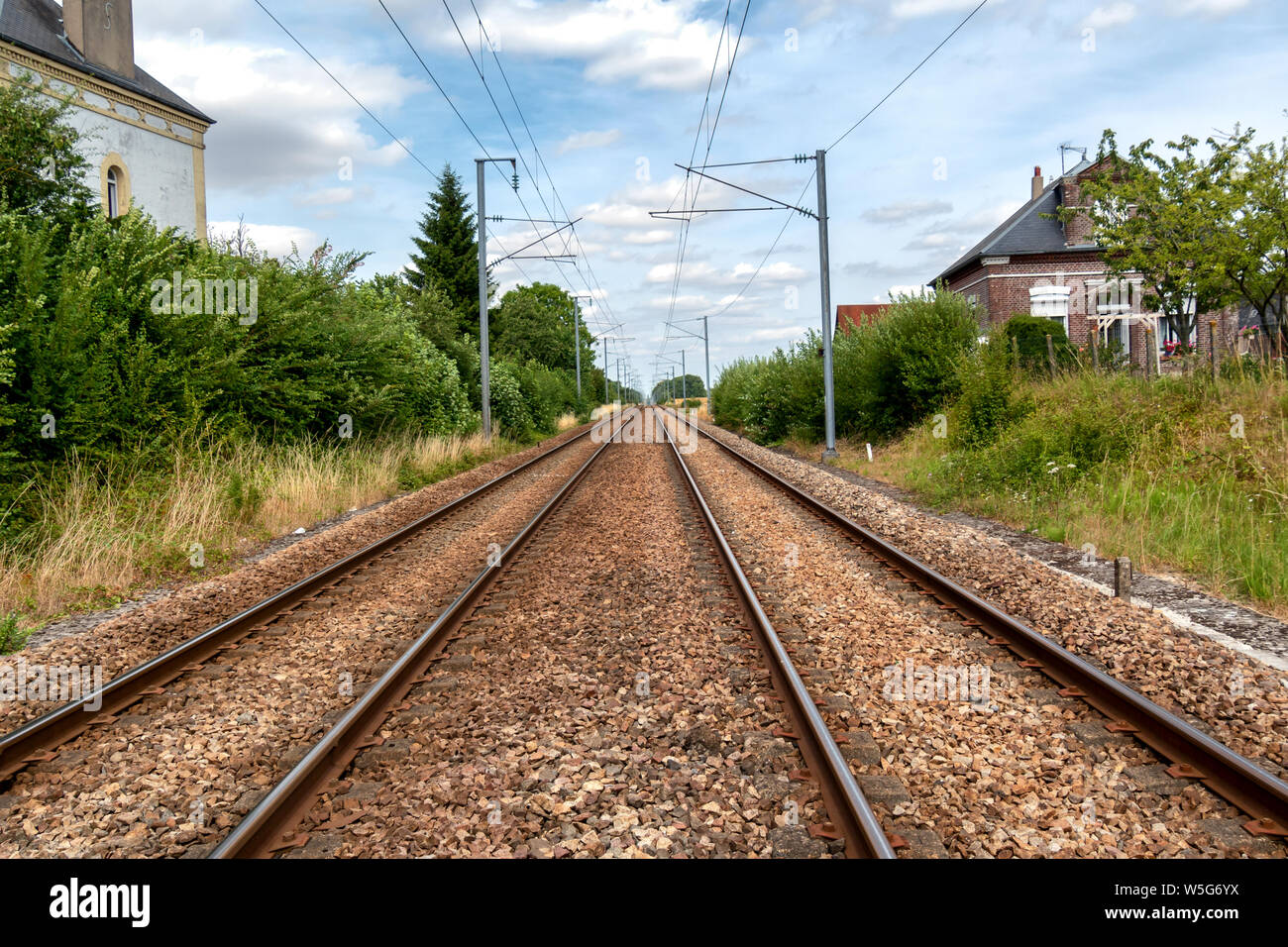 a railway line in the french countryside Stock Photo - Alamy