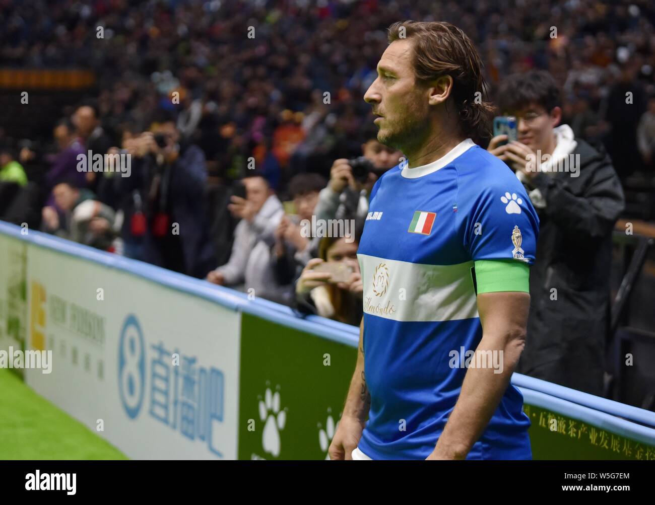 Italian football star Francesco Totti takes part in the China game of ...