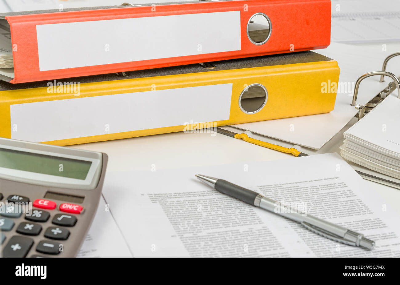 Red file folders with lettering hi-res stock photography and images - Alamy