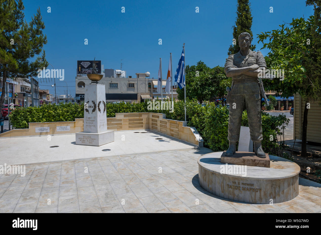 Statues in Paralimni, Cyprus Stock Photo - Alamy