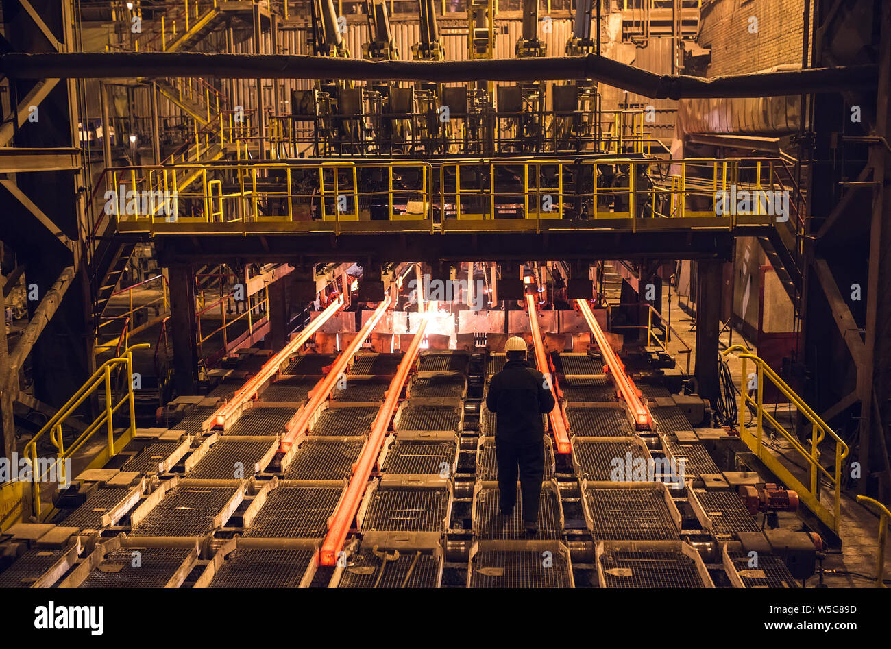 Hot billet bloom continuous casting, also called strand casting Stock ...