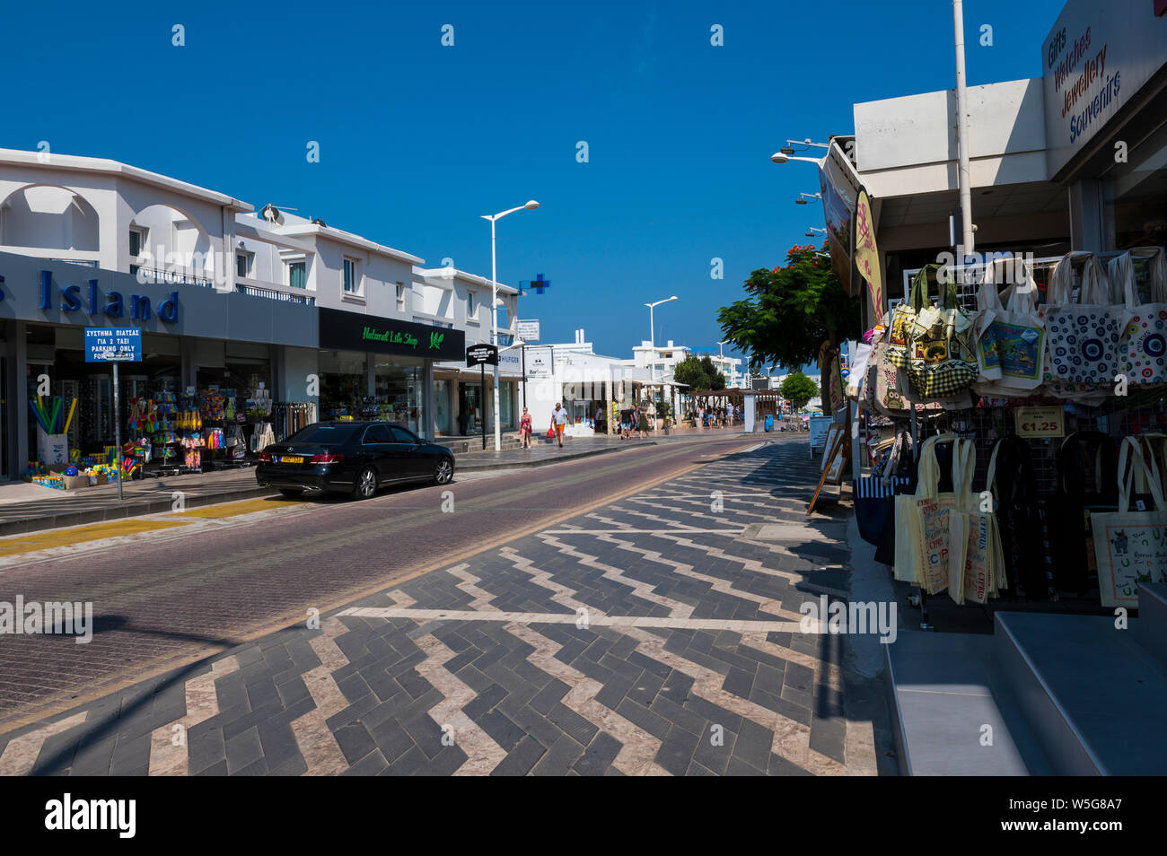 Protaras street scene, Protaras, Cyprus Stock Photo - Alamy
