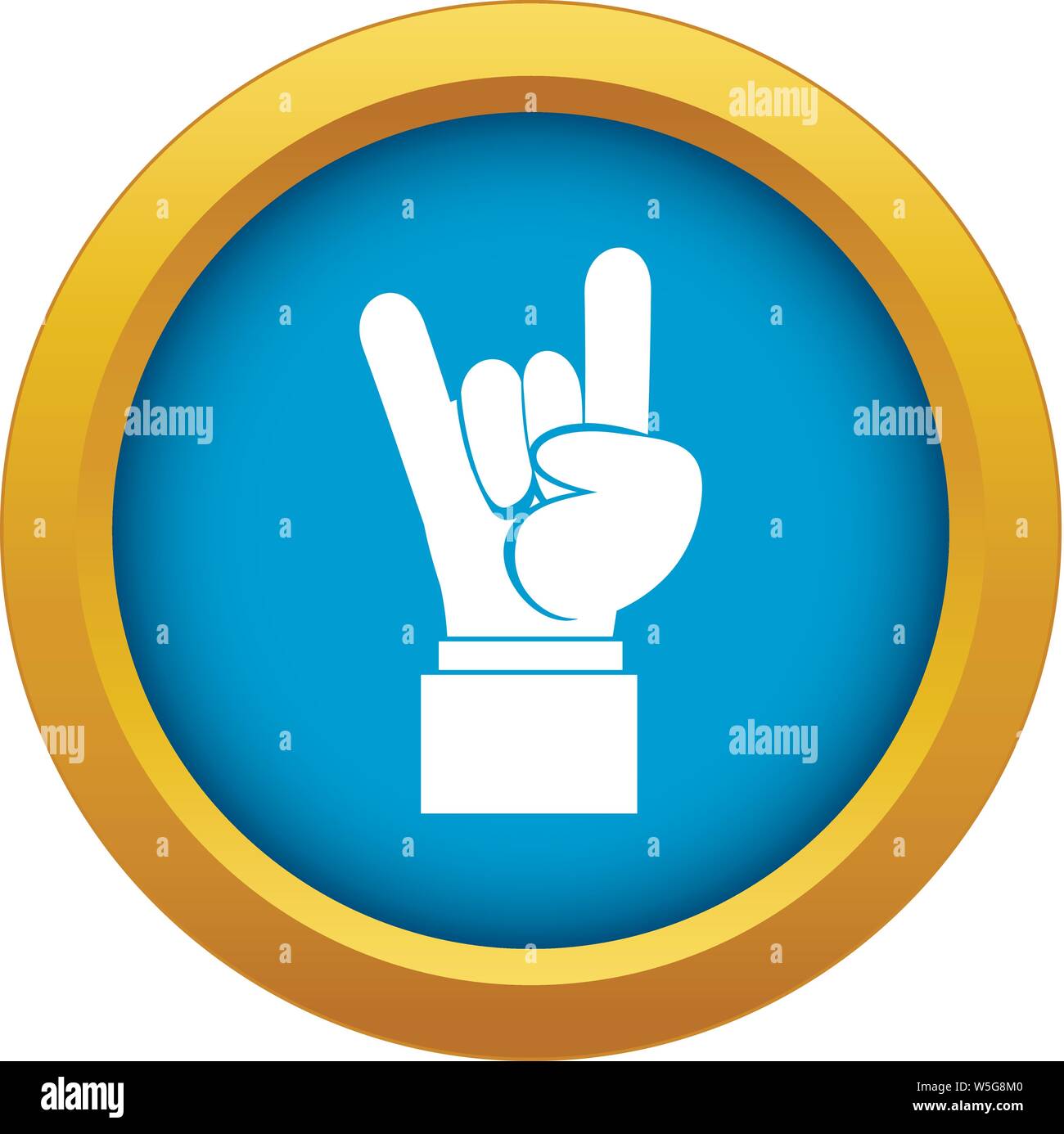Rock and Roll hand sign icon blue vector isolated Stock Vector Image ...